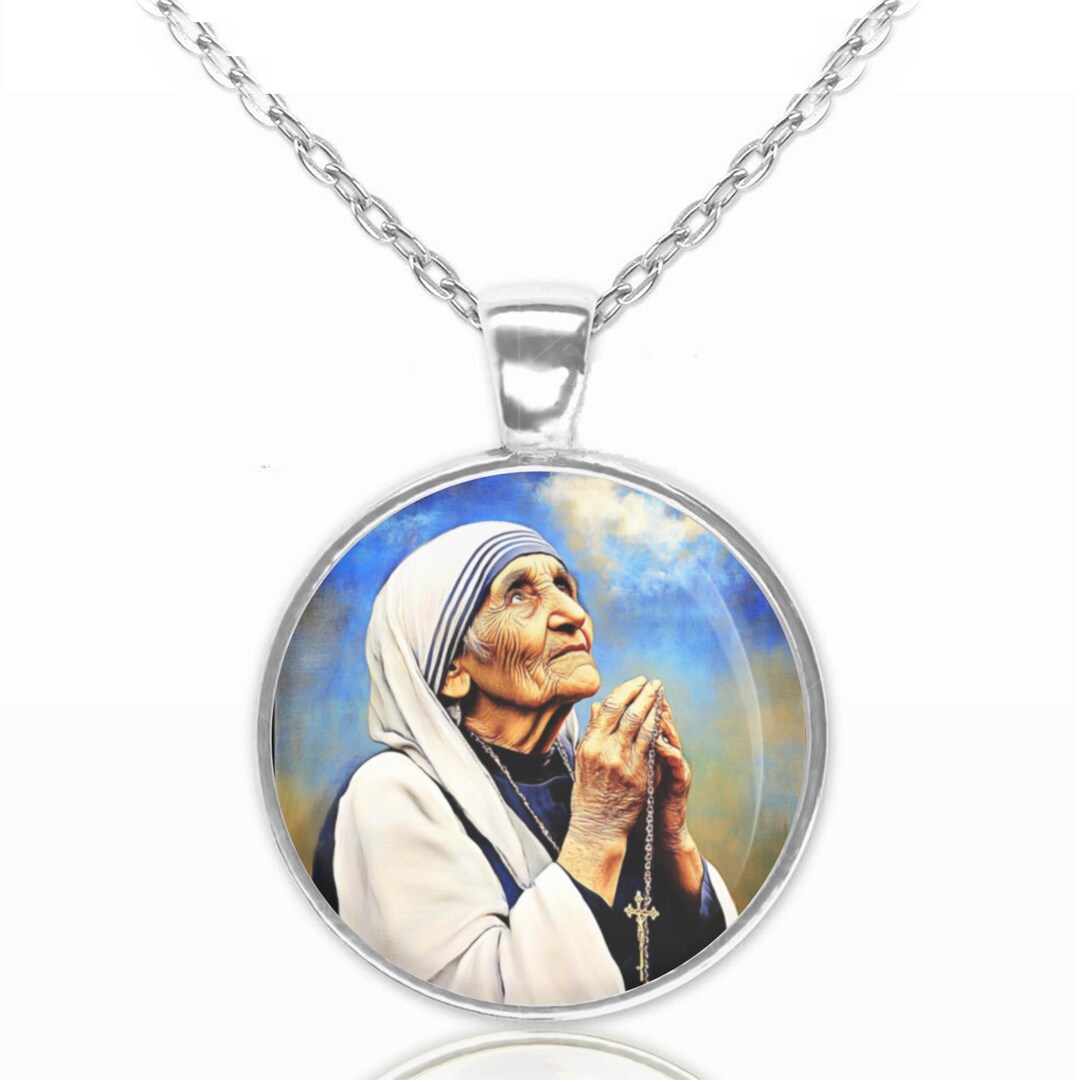 Mother Teresa Necklace | Pendant Teresa of Calcutta Medal - Etsy