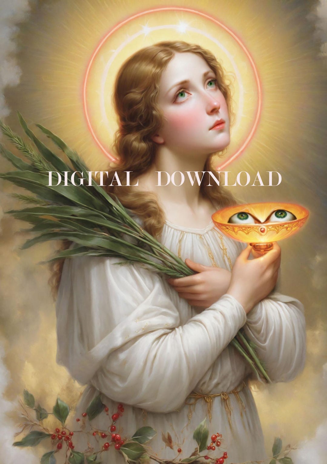 Saint Lucy - Art DIGITAL DOWNLOAD Custom Catholic Print - Etsy