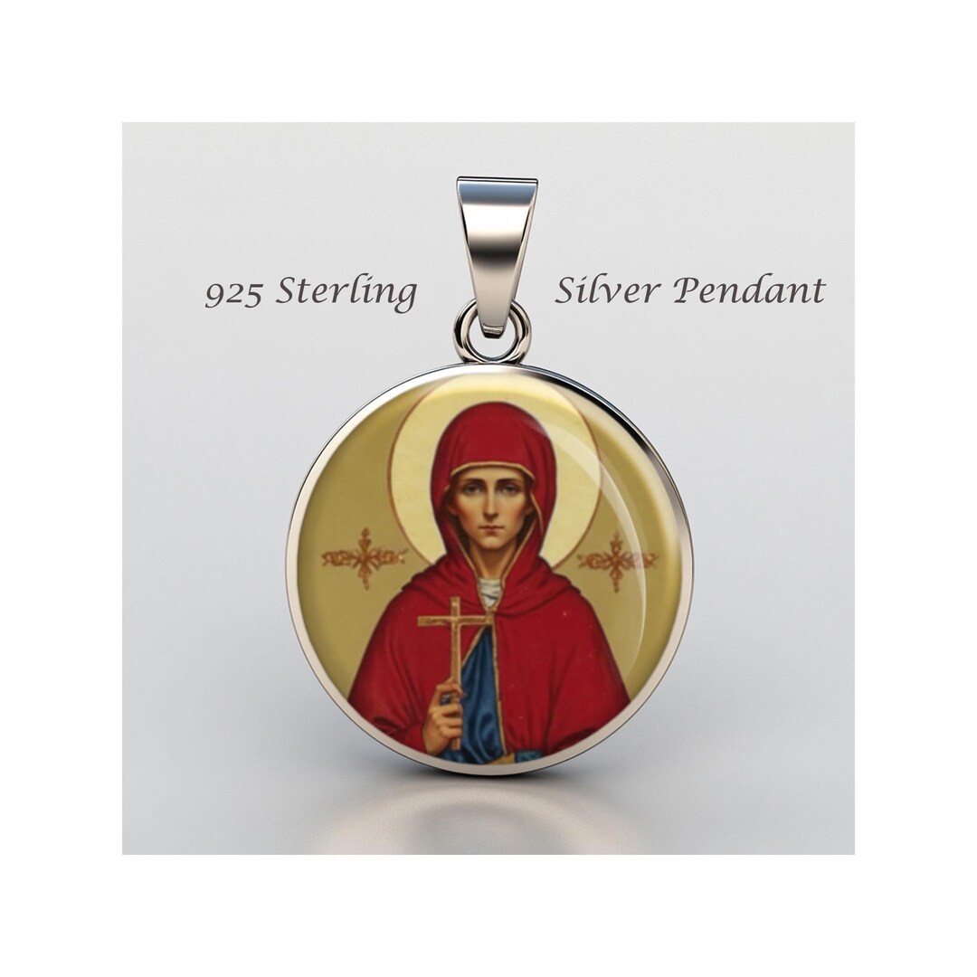 Saint Claudia Round Religious Devotional Sterling Silver 925 Christian ...