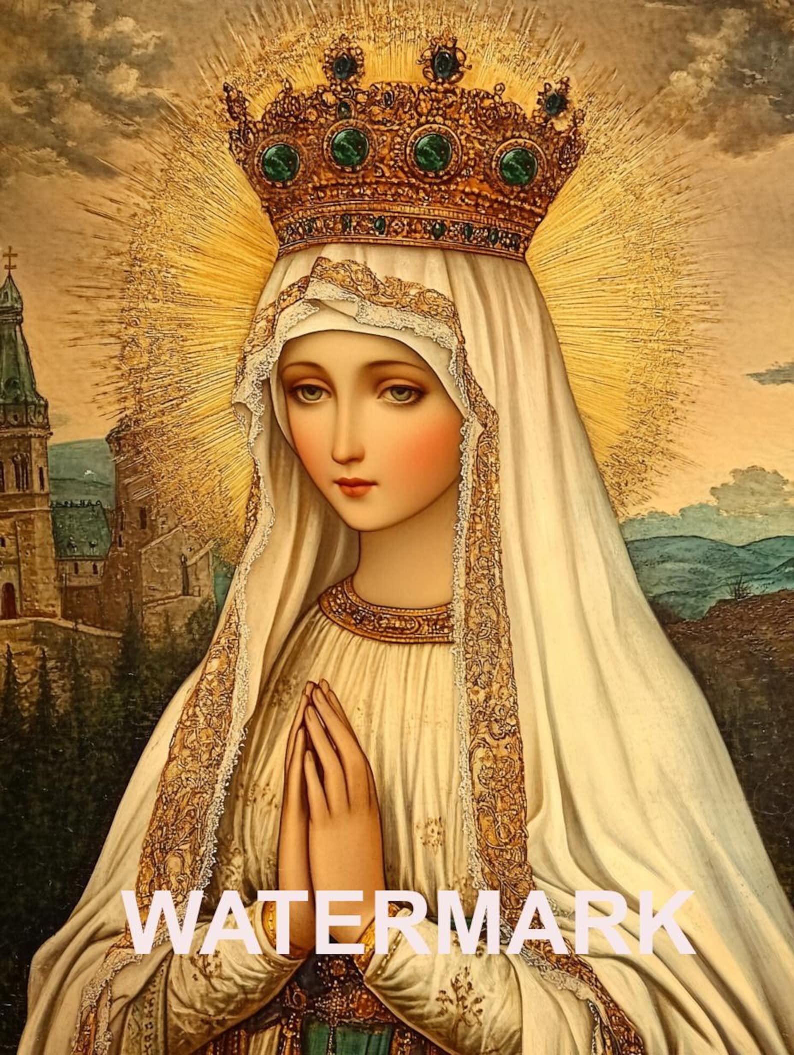 Our Lady Virgin Mary Queen of Heaven Religious Art DIGITAL DOWNLOAD - Etsy