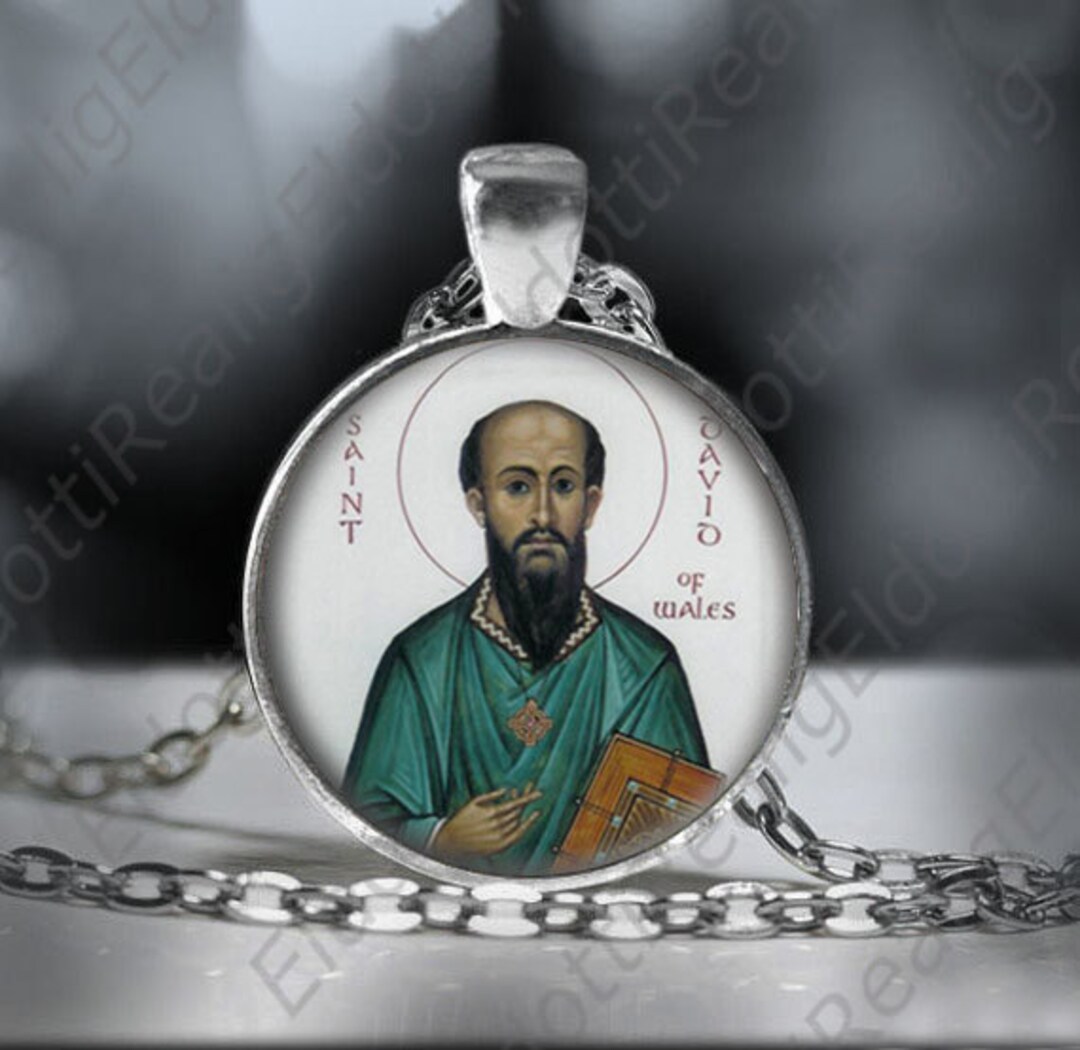 St David of Wales Necklace: Religious Medal Pendant, Patron Saint of ...