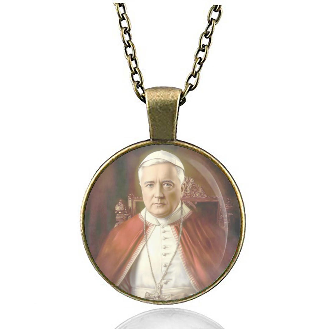 St. Pope Pius X Catholic Christian Medal Pendant Necklace - Etsy