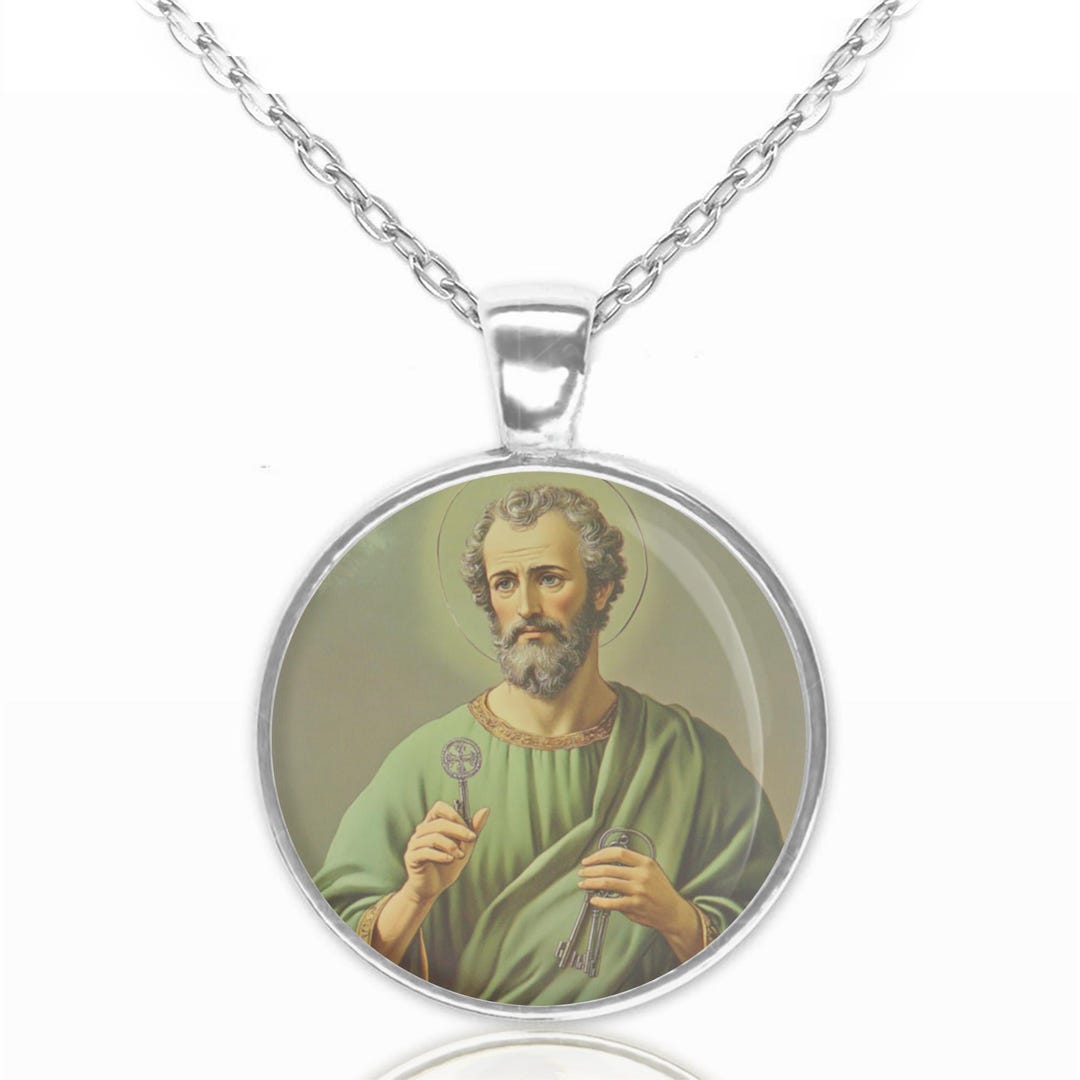 St. Peter the Apostle Religious Necklace Pendant Medal - Etsy