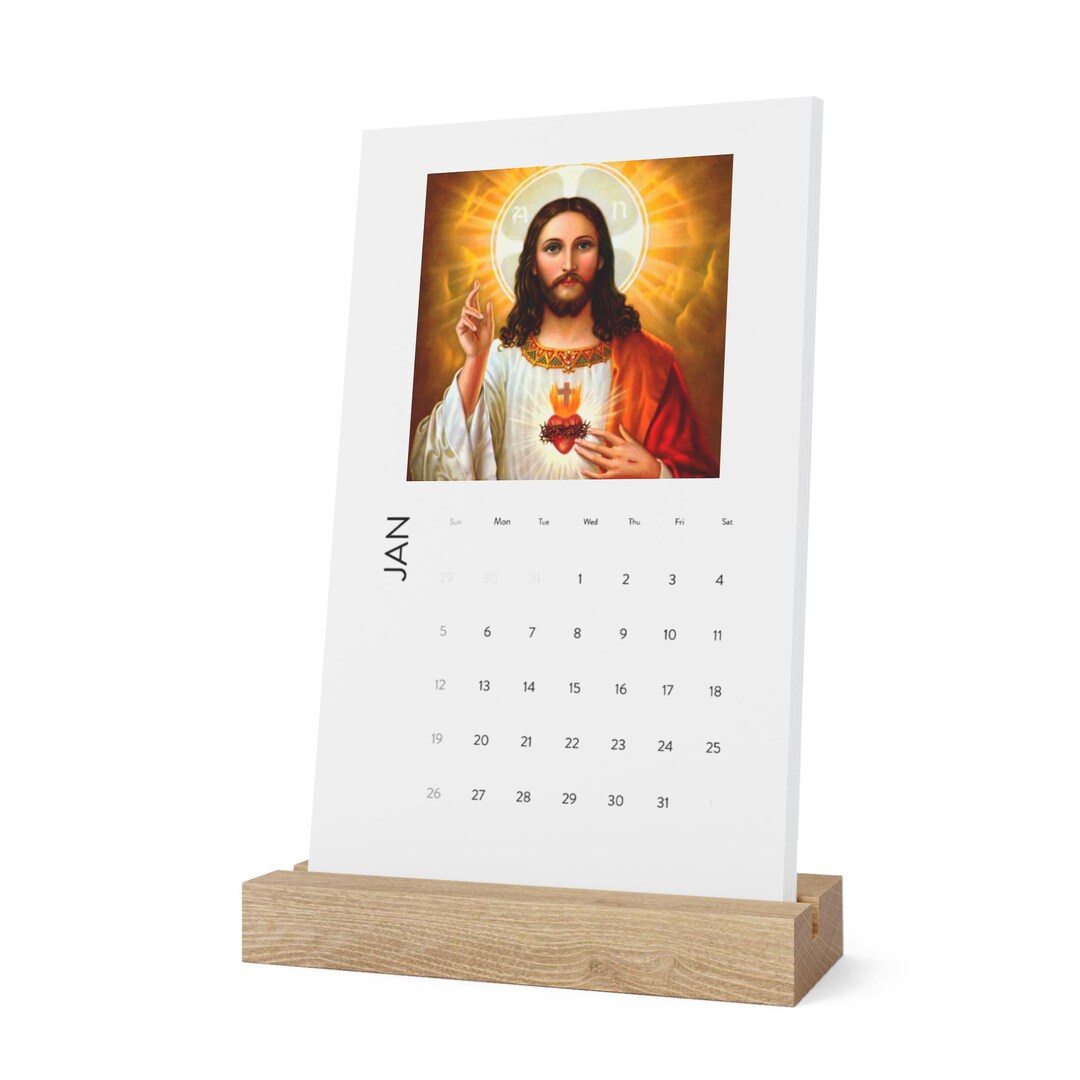 Wall Calendar 2025, Sacred Heart Jesus, Religious Desk Planner ...