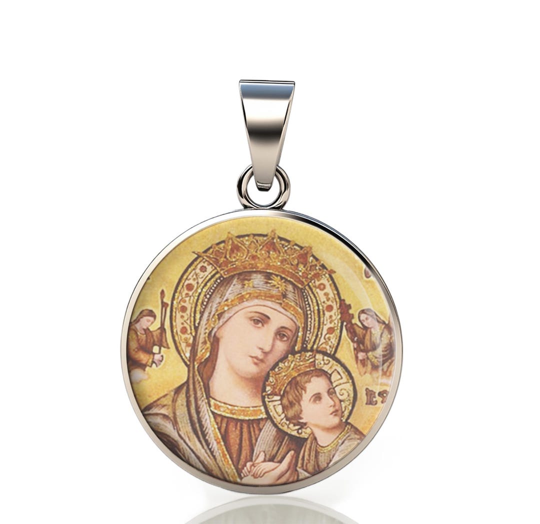 Our Lady of Perpetual Help Sterling Silver Pendant - Christian Medal ...