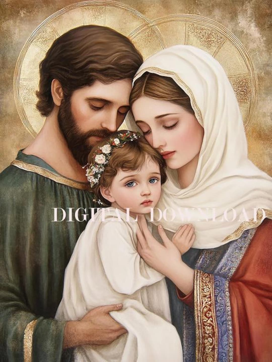 Holy Family Art Print Digital Download, Religious Wall Decor, Christmas ...