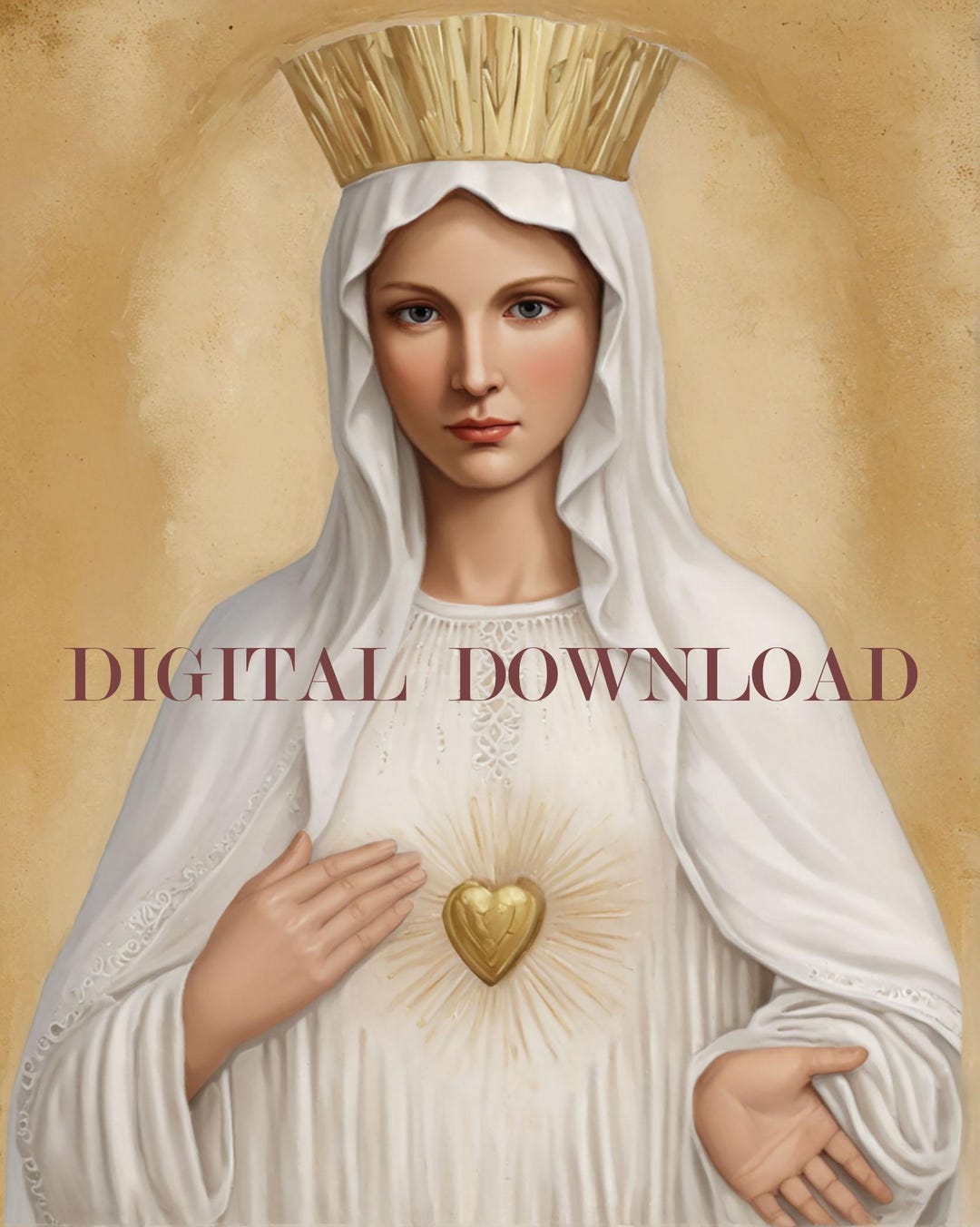 Our Lady of Beauraing, the Virgin With the Golden Heart Art DIGITAL ...