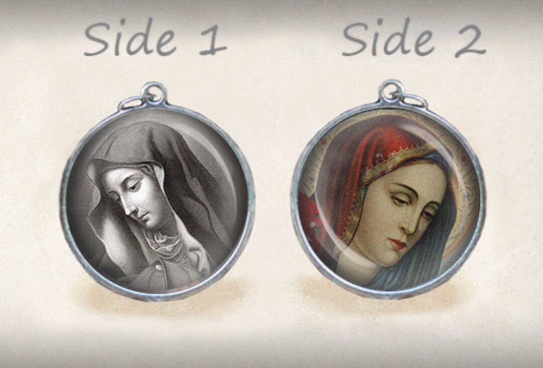 Our Lady of Sorrows Catholic Medal. Mother Mary Tears Religious Pendant ...