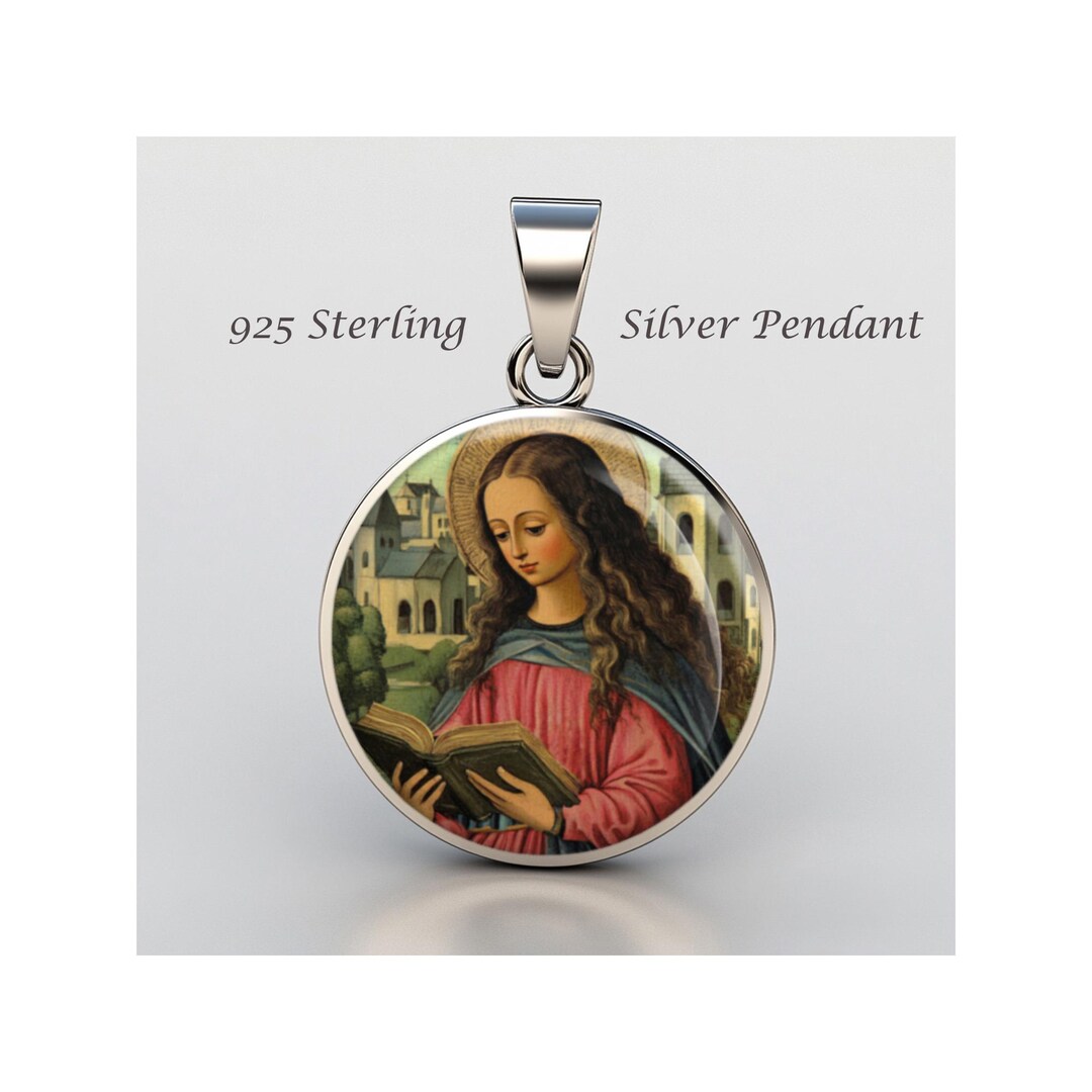 Saint Emma Sterling Silver Medal Pendant: Christian Religious Jewelry ...