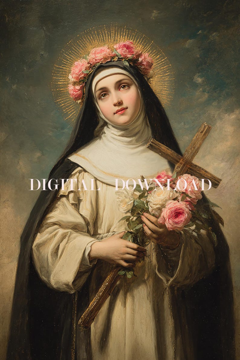 St Rose of Lima DIGITAL DOWNLOAD Religious Art Print Christian - Etsy