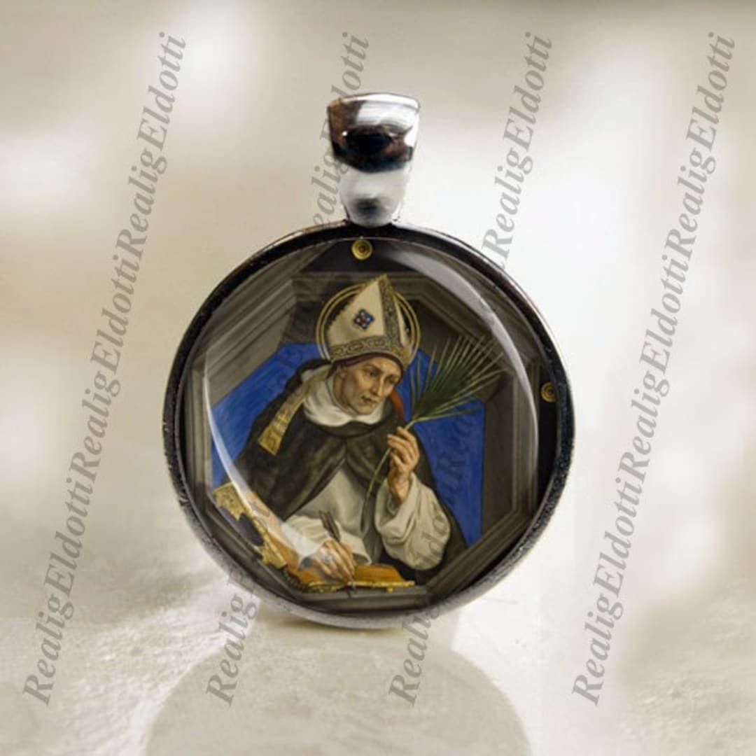 Handmade St. Albert the Great Medal, Silver Pewter Catholic Pendant - Etsy