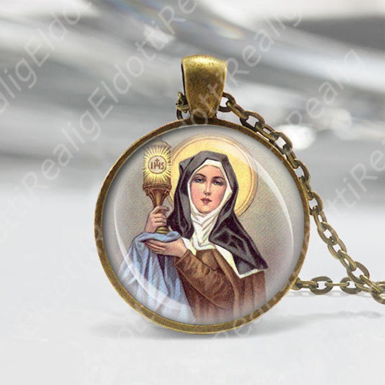 St. Clare of Assisi Italian Saint Catholic Necklace. Religious - Etsy