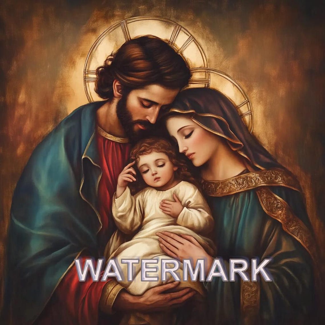 Holy Family Mary, Baby Jesus and Joseph Religious Art DIGITAL DOWNLOAD ...