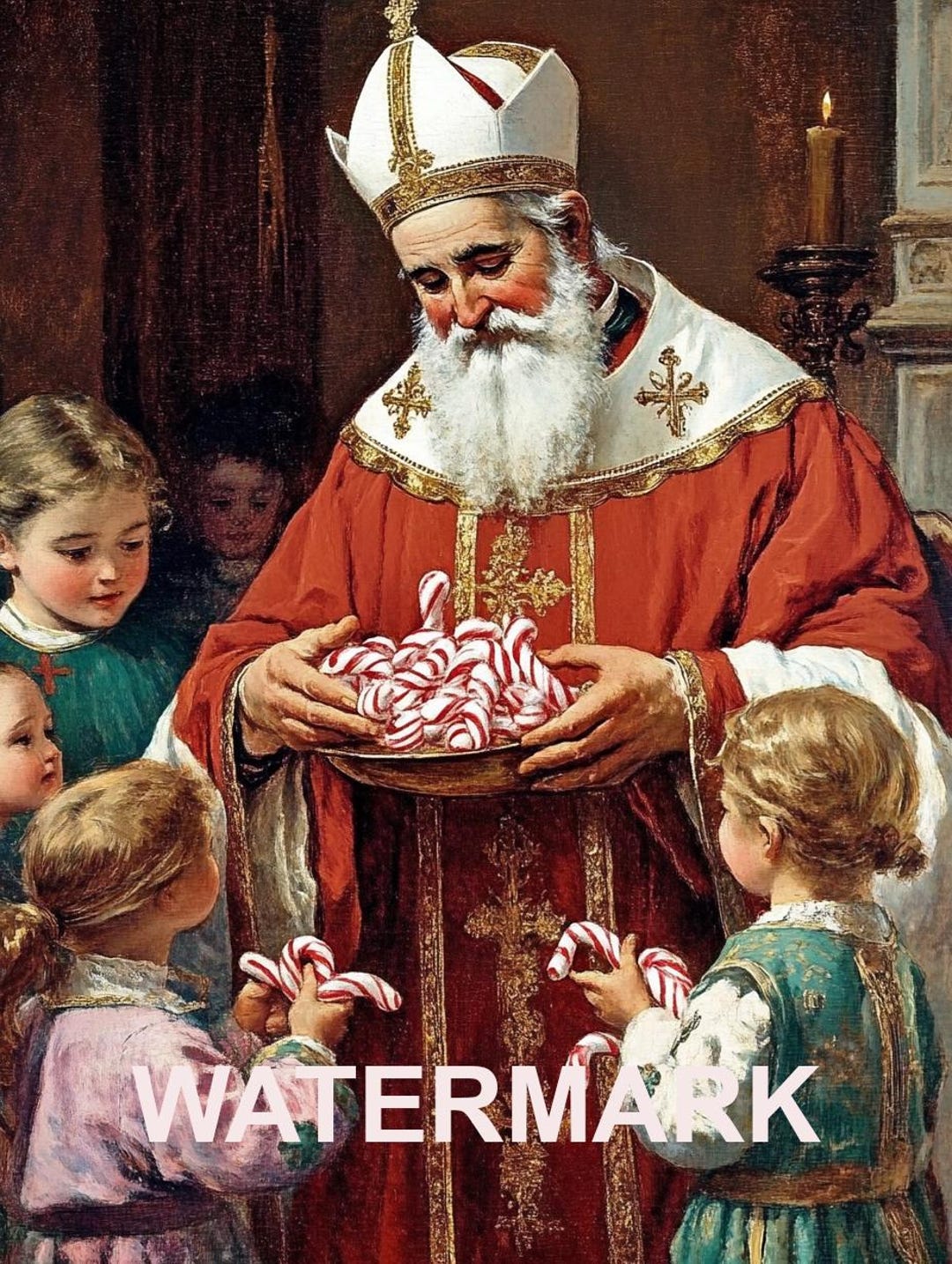 Saint Nicholas of Myra Art Print: Religious Children's Decor (digital ...