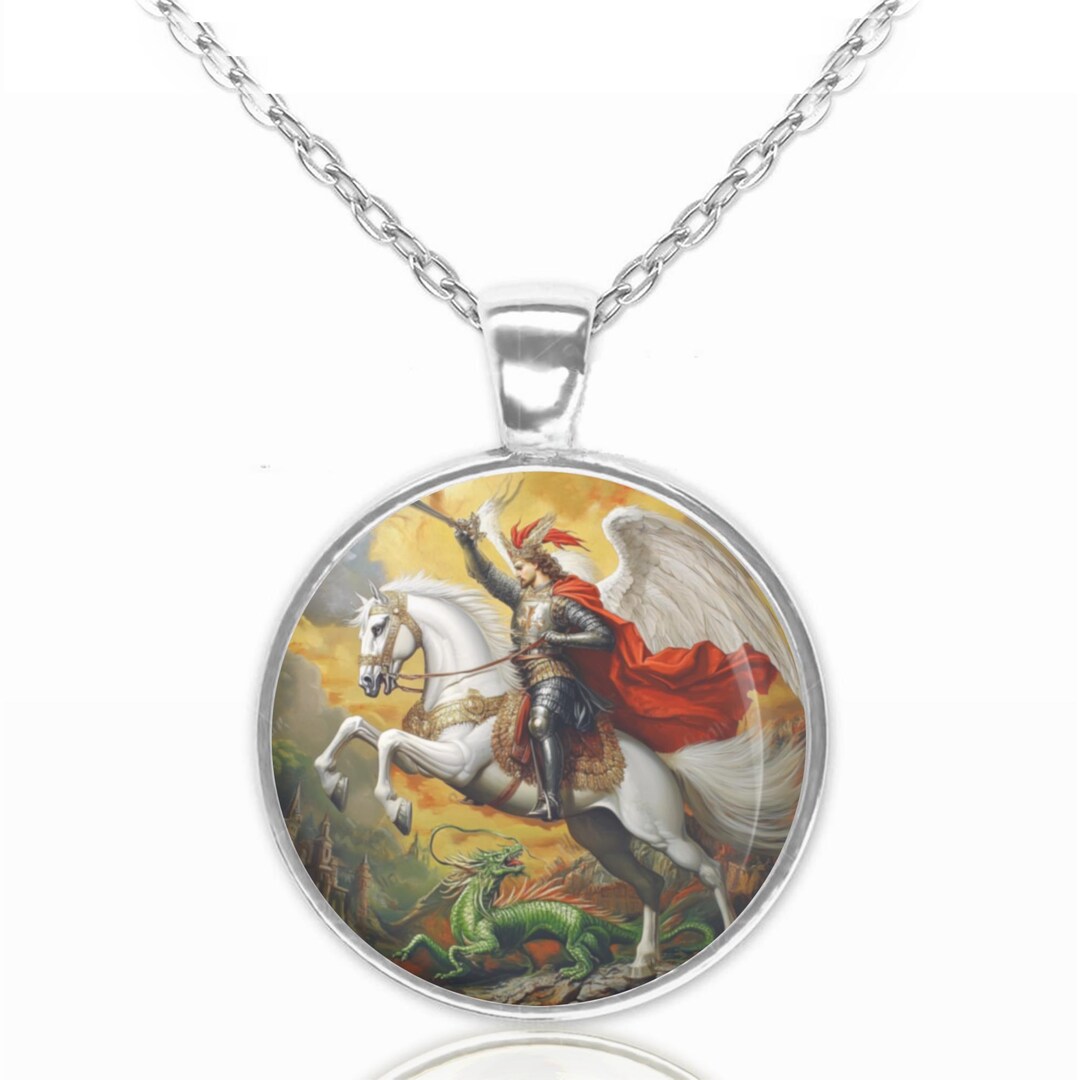 St George Necklace Patron Saint of England Medal Pendant Necklace - Etsy