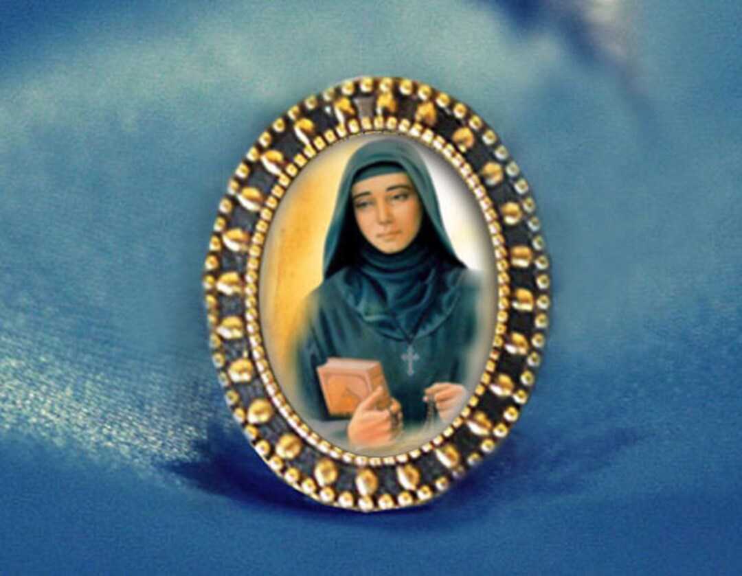 Saint Rafqa St Rebecca / Rafka Brooch. Gold Tone Religious Pin - Etsy