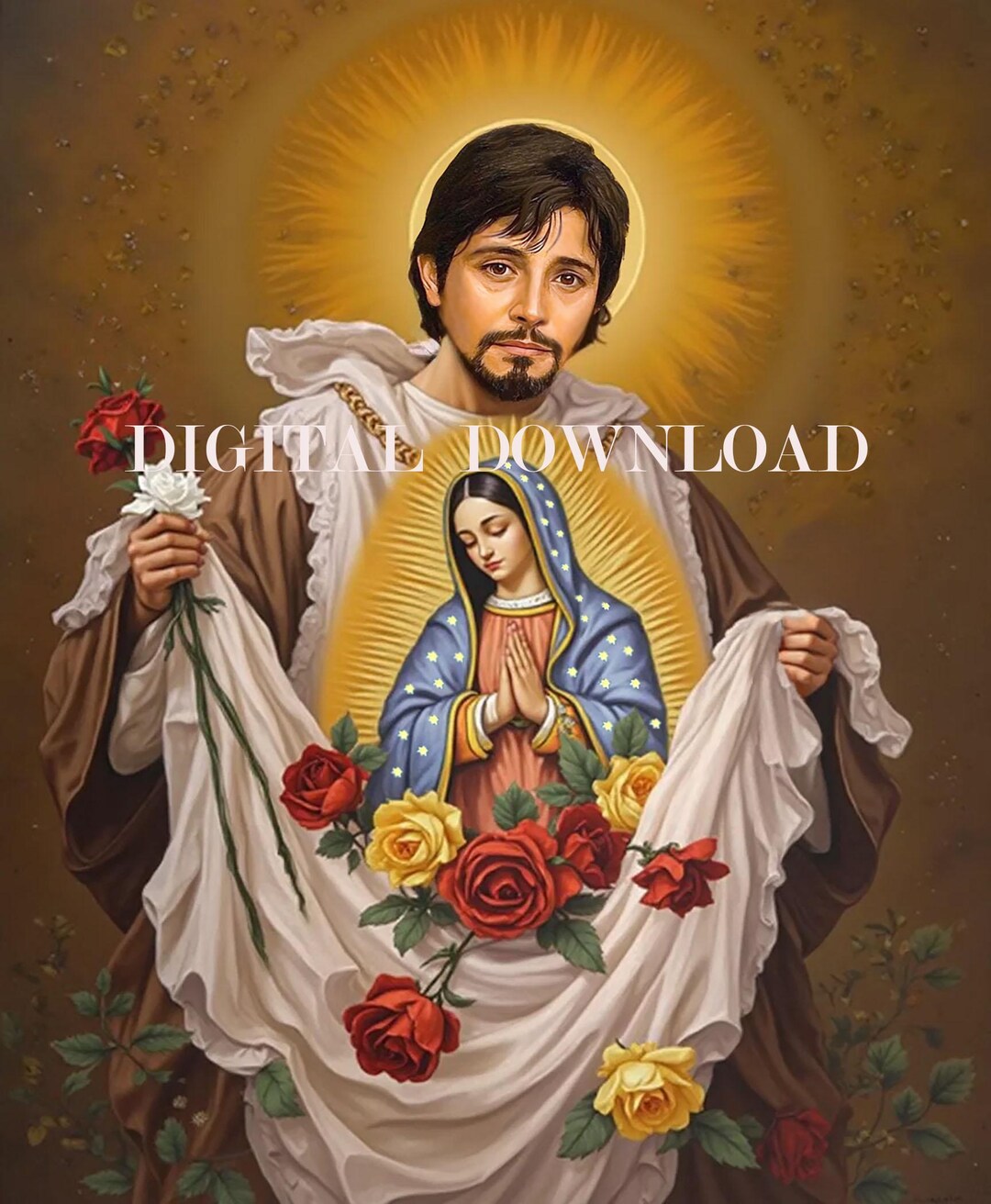 Saint Juan Diego Religious Art DIGITAL DOWNLOAD Custom Print - Etsy