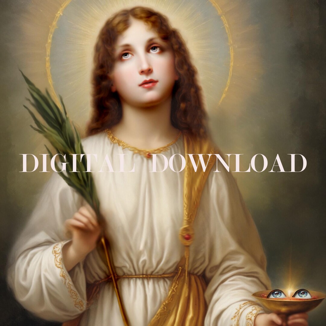 Saint Lucy Lucia Religious Art DIGITAL DOWNLOAD Print Catholic - Etsy