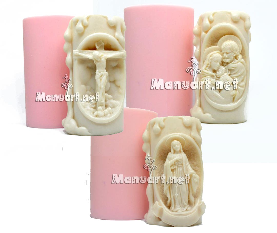 Set of 3 Molds for Candles "christianity" 3D Silicone Mold Christmas ...
