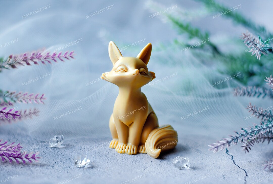 Beautiful Sitting Fox FOOD SAFE 3D Silicone Mold, Soap, Candle Mould ...