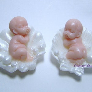 Set of 3 Molds - Kids in Shell - 3D Newborn Baby in Shell Silicone Mold ...