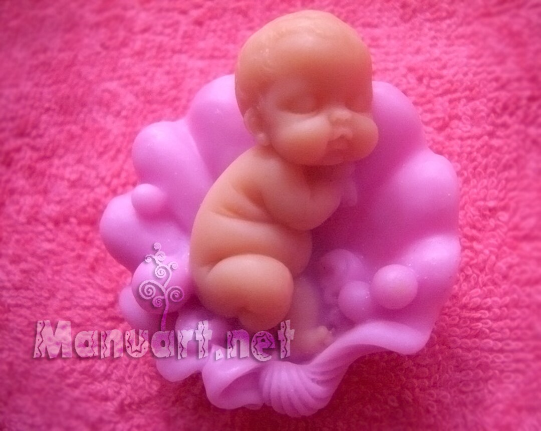 Baby in Shell #1 3D Silicone Mold, Soap Mold, Candle Mold, Cute Mold ...