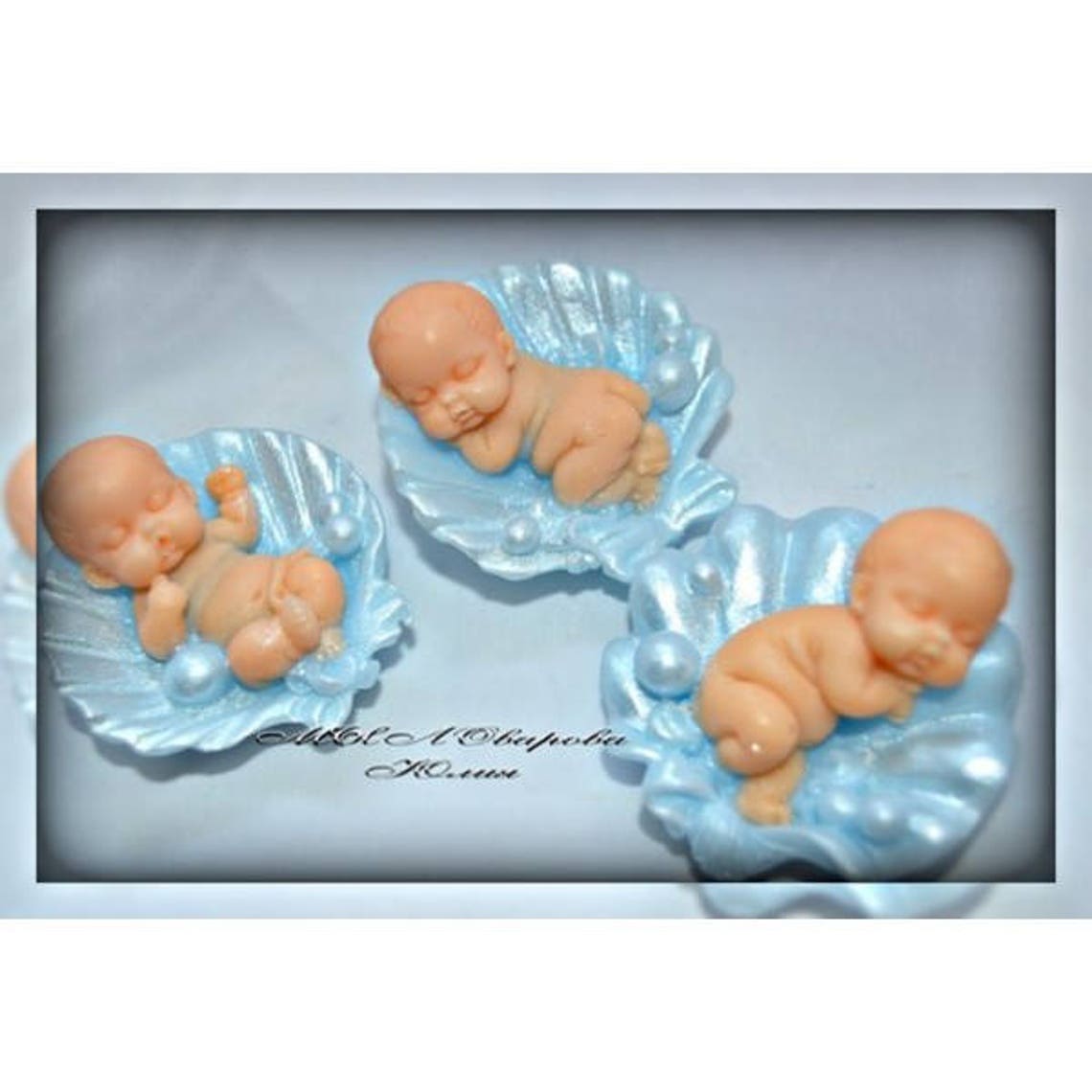 Baby in Shell #2 3D Silicone Mold, Soap Mold, Candle Mold, Cute Mold ...