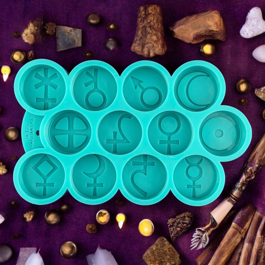 Astrological Symbols Mold FOOD SAFE Planets Tealight Candle Silicone ...