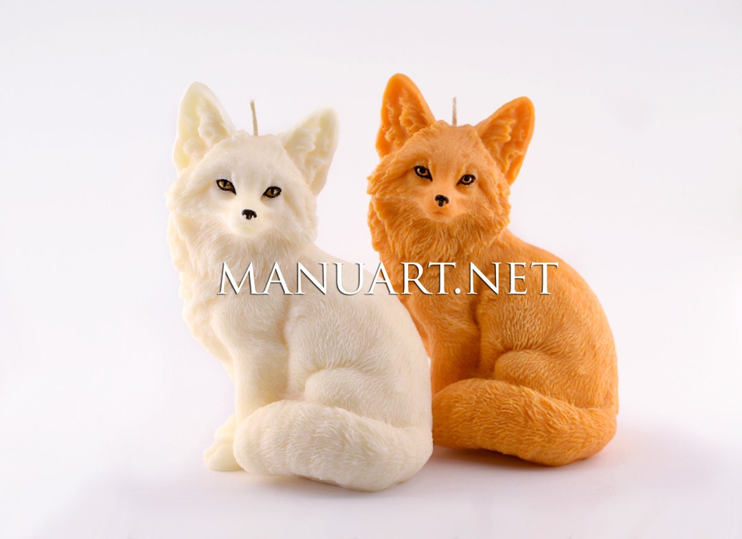 Big Sitting Fox 3D Silicone Mold Silicone Mould Soap Mold Candle Animal ...
