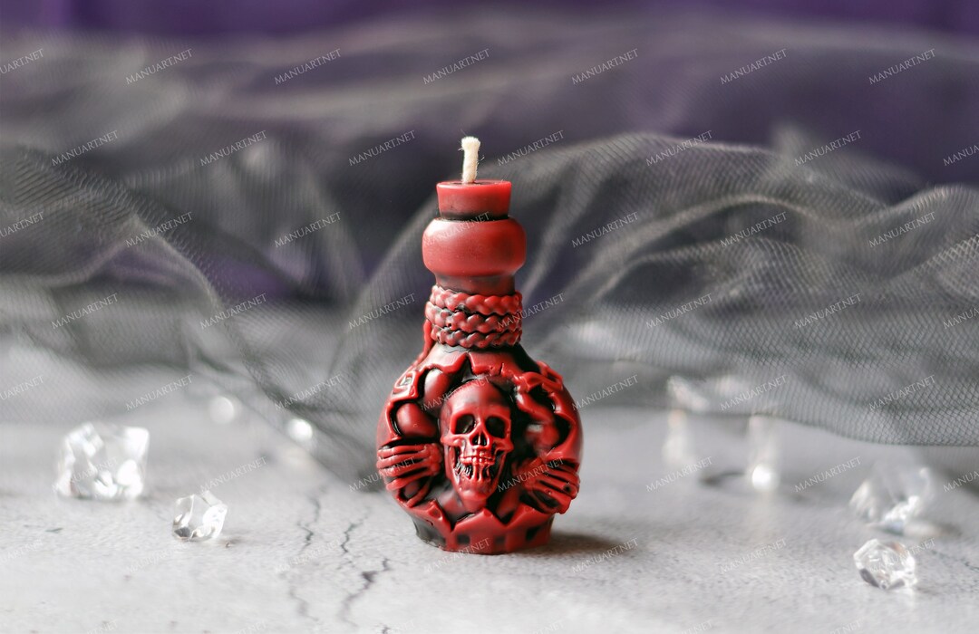 Poison Bottle 3D Silicone Mold, Soap, Candle Mould, Skull, Death ...