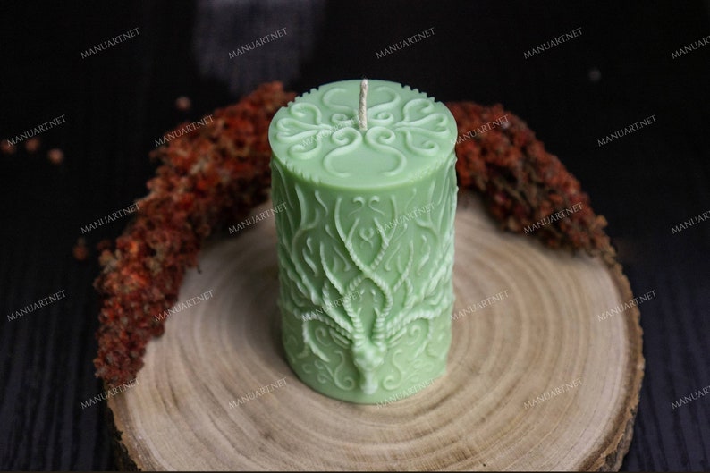 Molde de silicone 3D de veado da floresta, molde para vela, espiritual ...