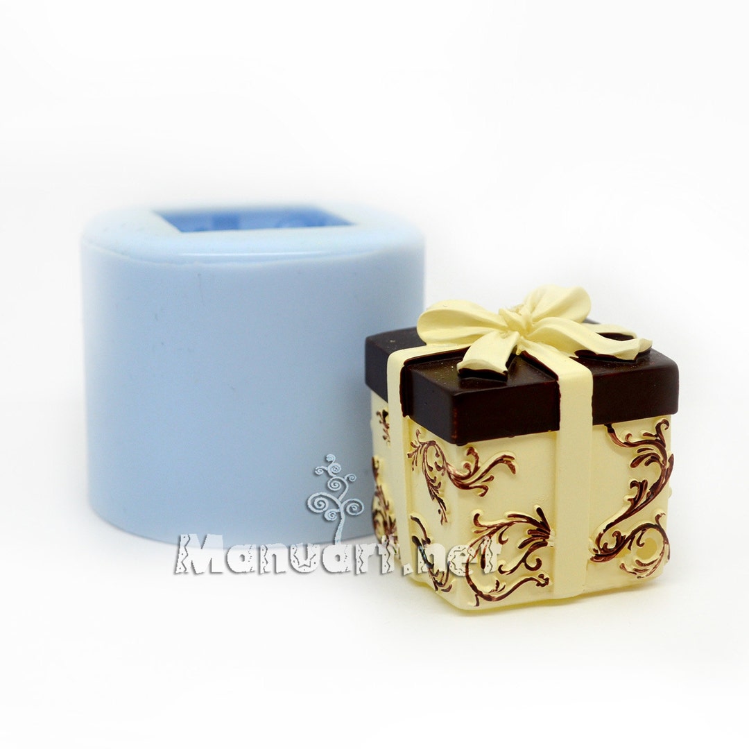 Gift Box With a Bow 3D Silicone Mold for Soap Mold for Candles Candle ...