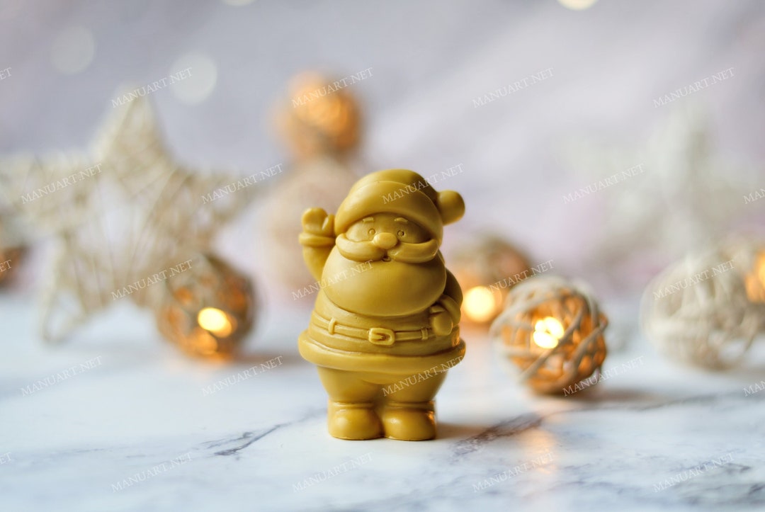 Little Cute Santa Claus 3D Silicone Mold, Candle Mould, Soap Mold ...