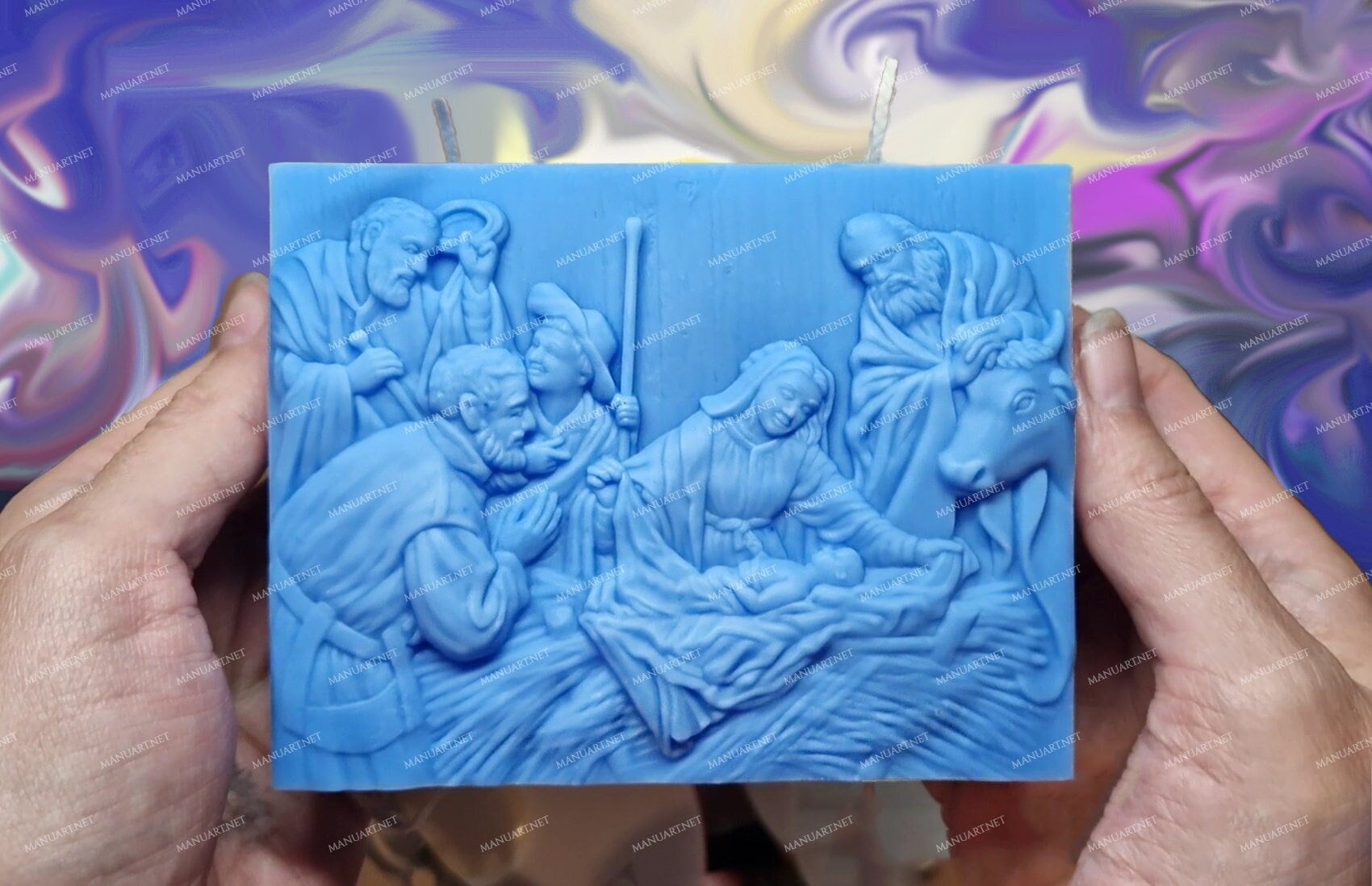 BIG Nativity of Jesus 2D Silicone Mold, Soap, Candle Mould, Christmas ...