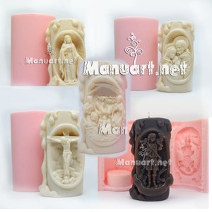 Set of 5 Molds for Candles "christianity" 3D Silicone Mold Christmas ...