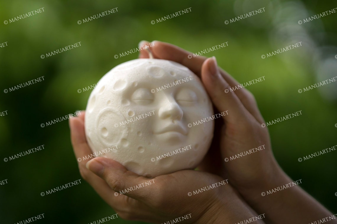 BIG Full Moon Sphere With Face 3D Silicone Mold Candle Mould - Etsy