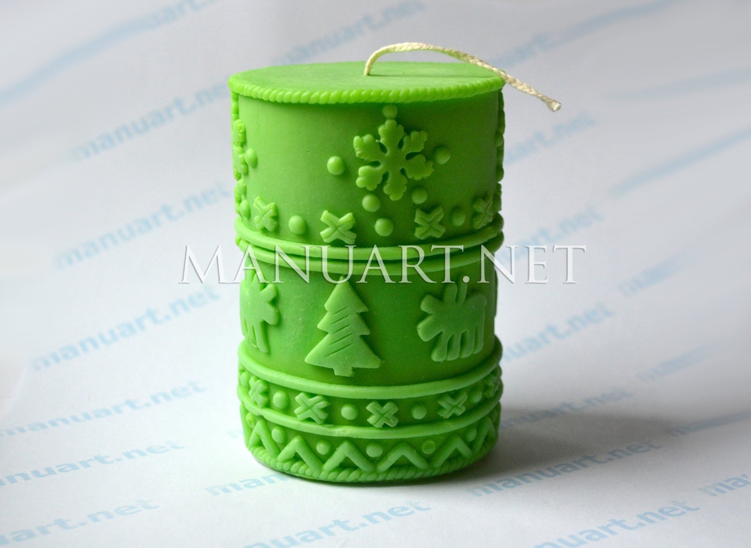 Christmas Ornament FOOD SAFE 3D Silicone Mold, Pillar Candle, Christmas ...