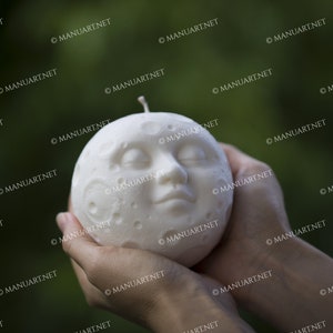BIG Full Moon Sphere With Face 3D Silicone Mold, Candle Mould, Planet ...