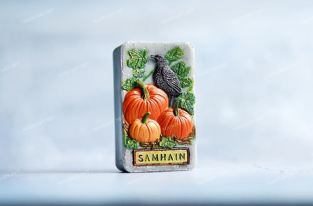 Samhain Raven on Pumpkins FOOD SAFE 3D Silicone Mold, Soap, Candle ...