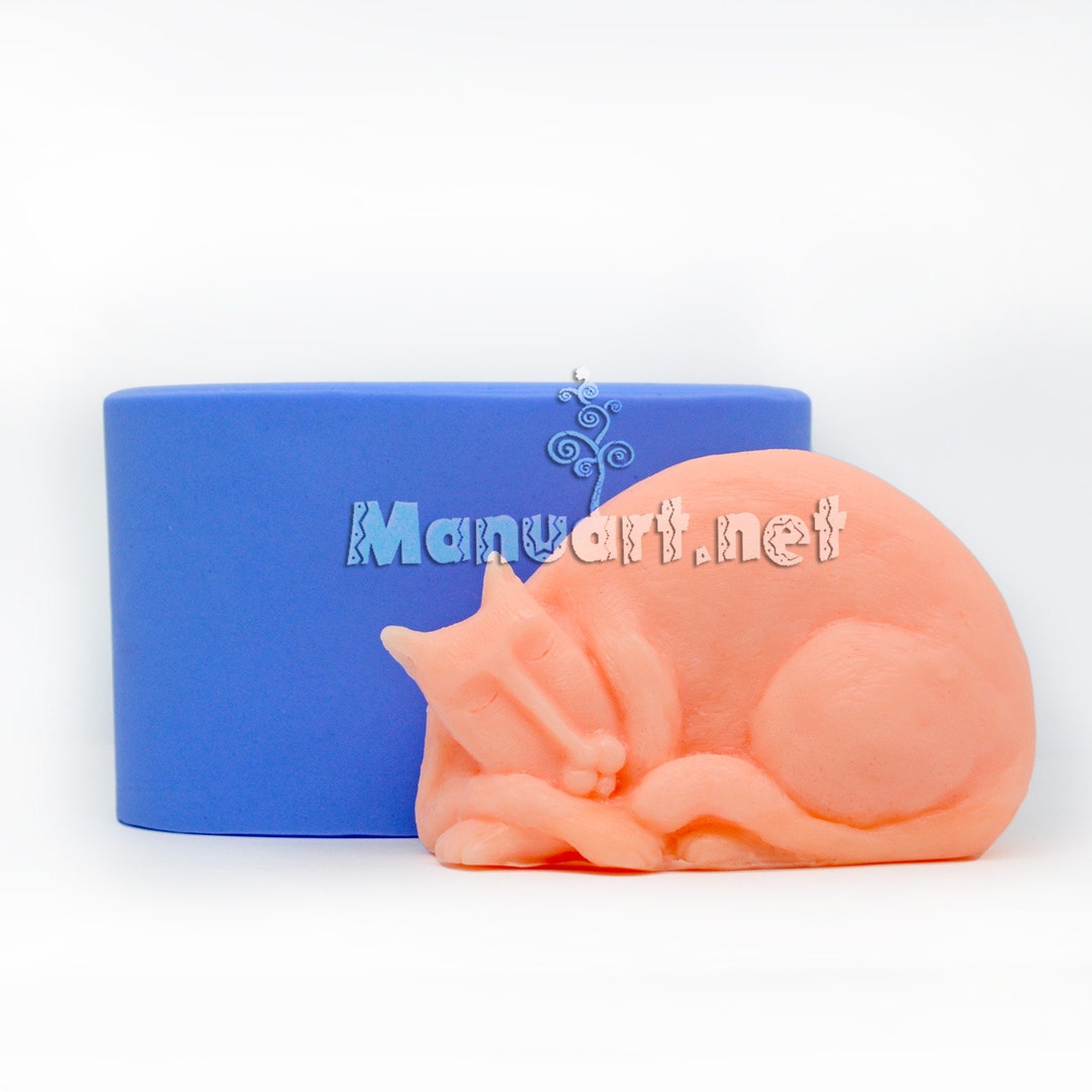 Sleeping Cat 3D Silicone Mold Candle Silicone Mold, Art Mold, Soap Mold ...