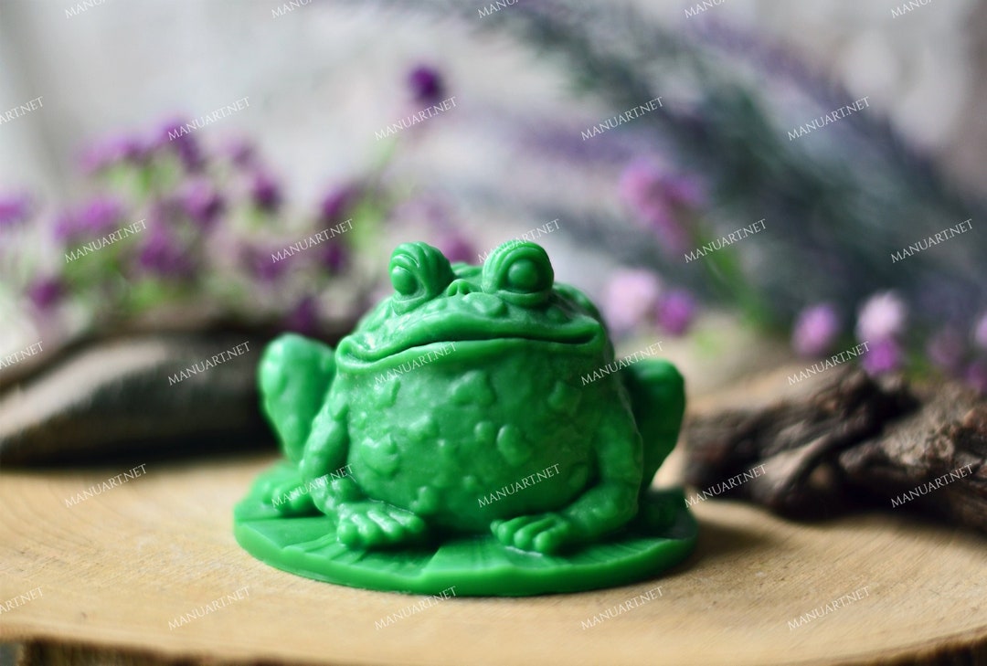Toad Sitting on a Leaf 3D Silicone Mold, Soap, Candle Mould, Frog ...