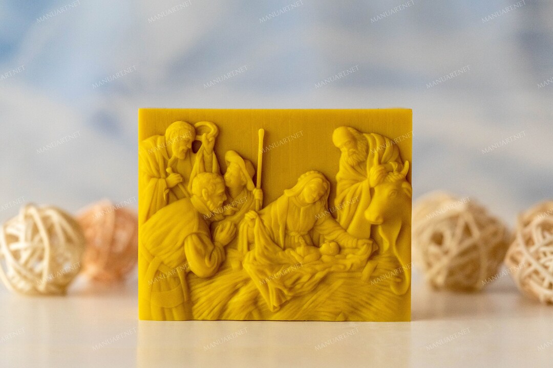 Nativity of Jesus FOOD SAFE 2D Silicone Mold, Soap, Candle Mould ...