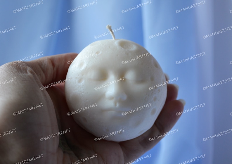 Full Moon Sphere With Face 3D Silicone Mold Candle Mould - Etsy