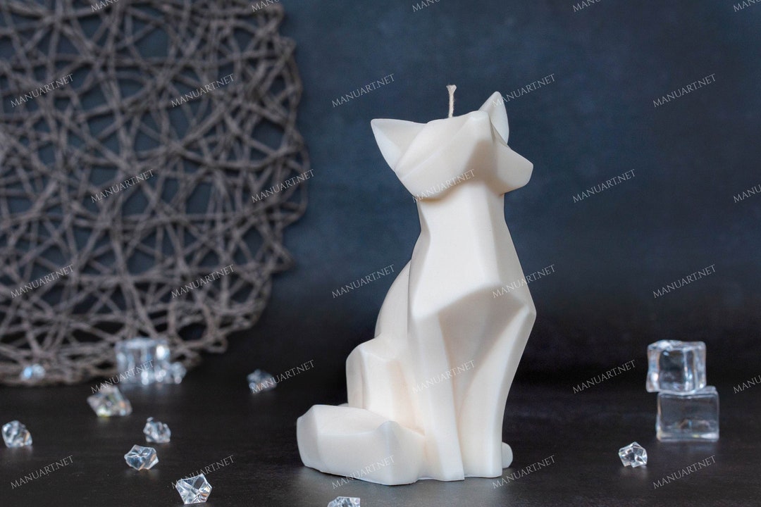 Big Geometric Fox 3D Silicone Mold, Candle Mould, Soap, Resin Mold ...