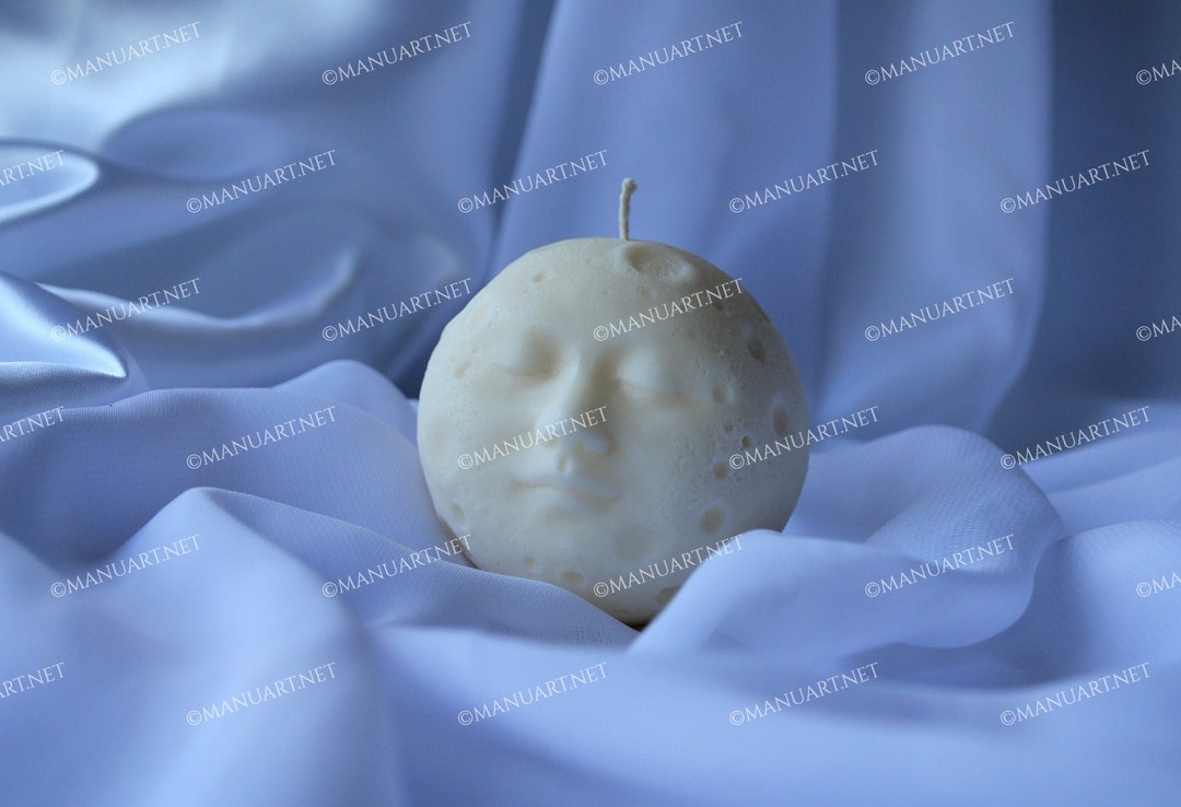 Full Moon Sphere With Face 3D Silicone Mold, Candle Mould, Planet ...