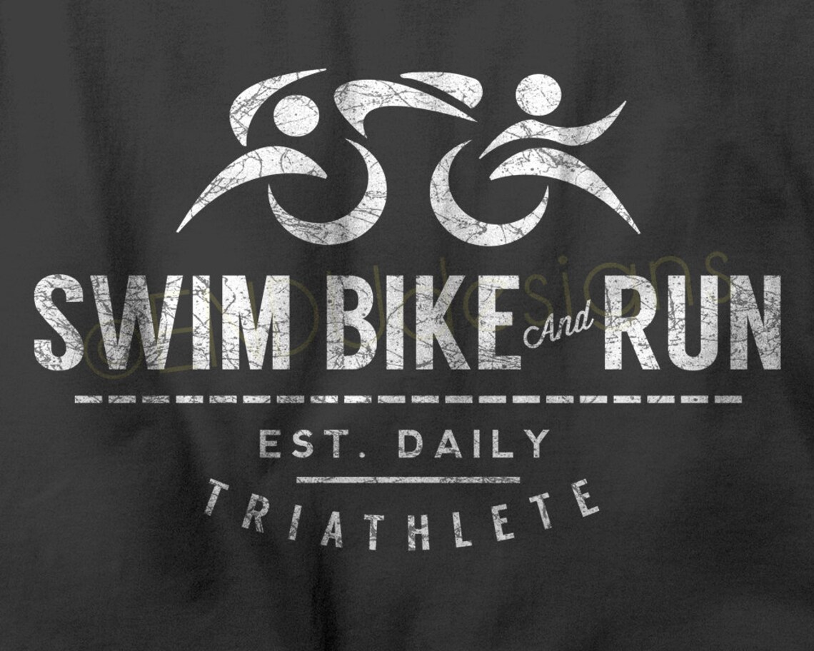 Triathlon Triathlete Classic Design Tshirt vintage Look Swim Bike Run ...
