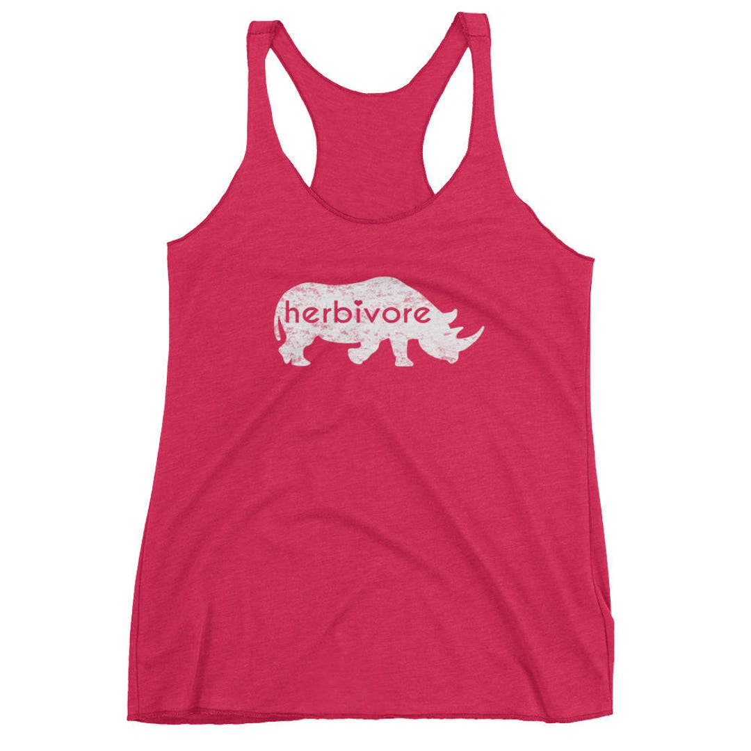 White Rhino HERBIVORE Vegan Ladies' Tank Top - Rhinoceros Rhino ...