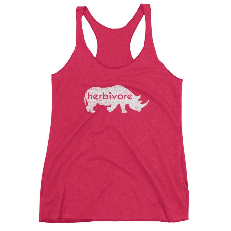 White Rhino HERBIVORE Vegan Ladies' Tank Top - Rhinoceros Rhino ...