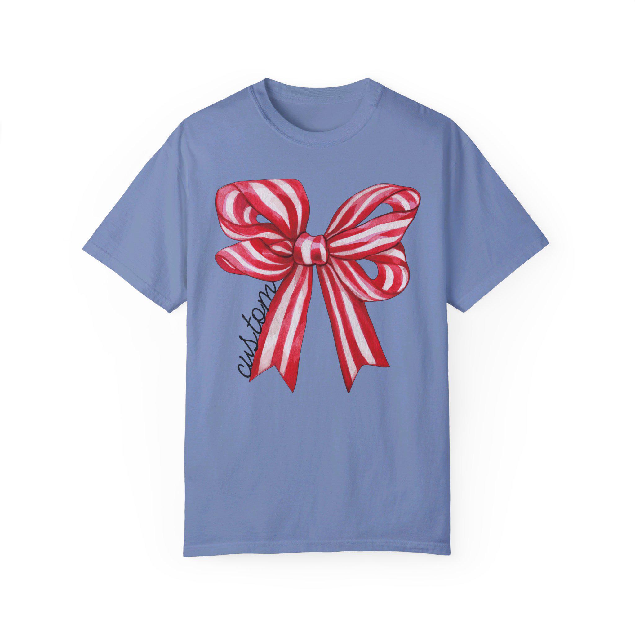 Custom Mascot Bow Shirt COMFORT COLORS Custom Team Name Shirt Back to ...