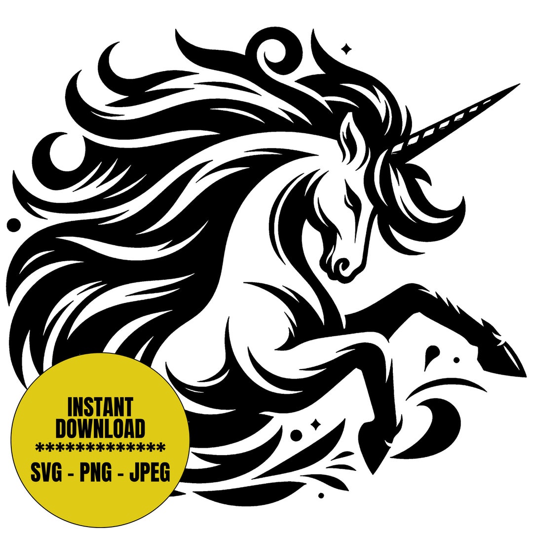 Unicorn SVG PNG Jpeg Mythical Forestcore Fairy Forest Clipart Digital ...